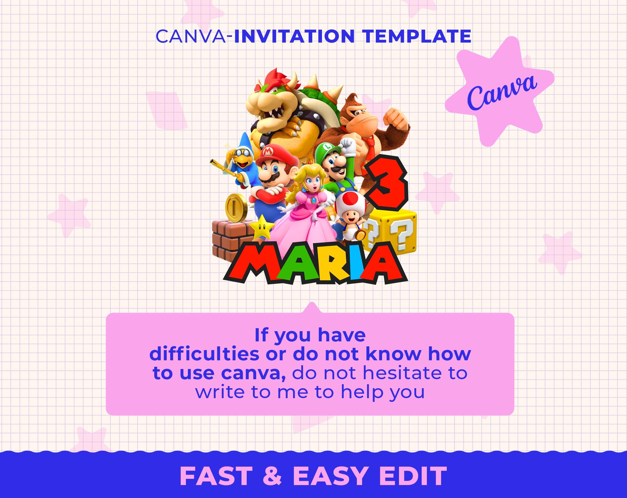 EDITABLE Mario PNG, Mario Birthday Png, Super Mario Bros Clipart, Mario ...