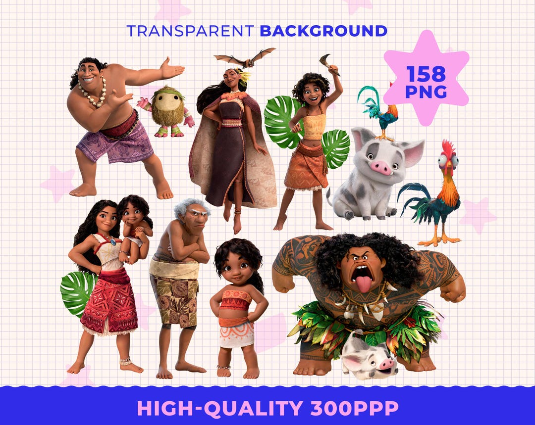 Moana 2 PNG, Moana PNG Bundle, Moana Png, Moana Birthday Clipart, Moana ...