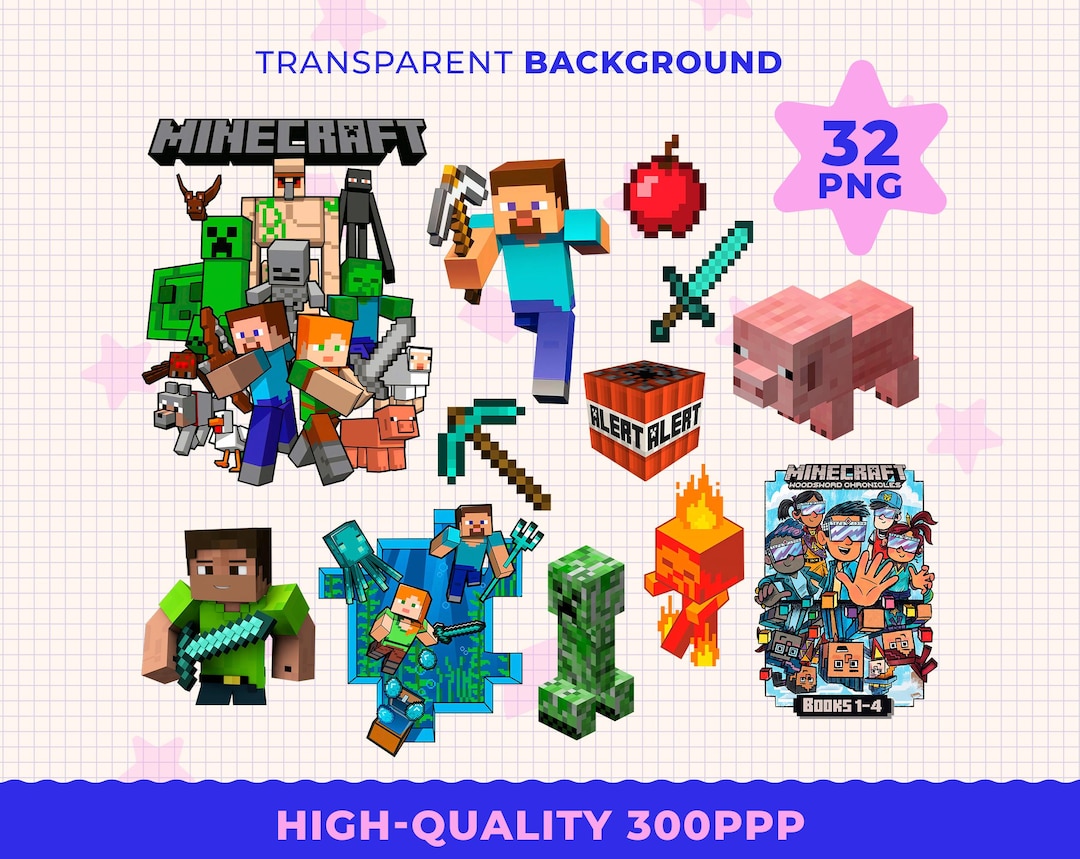 Minecraft PNG, Minecraft Clipart, Minecraft Bundle - Etsy UK