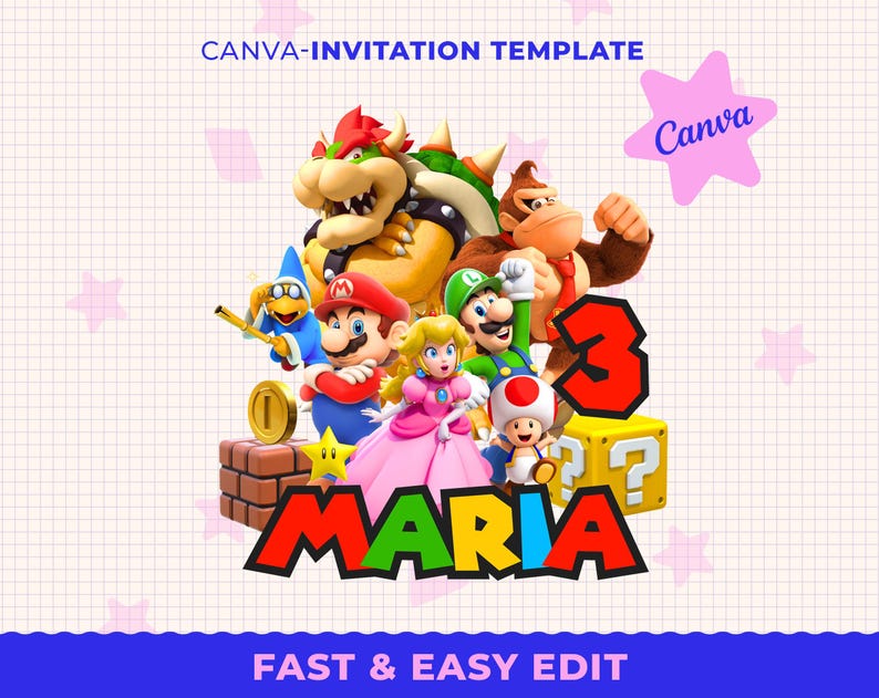 EDITABLE Mario PNG, Mario Birthday png, Super Mario Bros Clipart, Mario ...