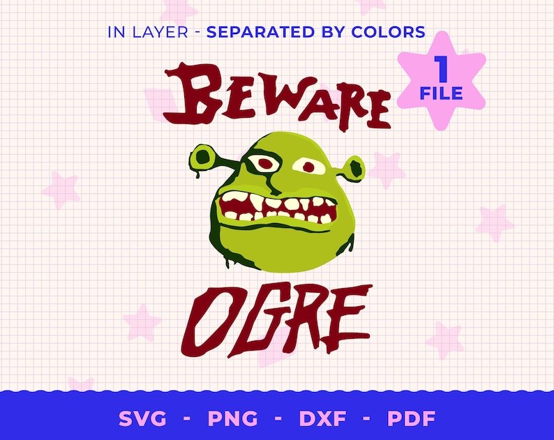 Beware Ogre Svg, Ogre Shrek for Shirts SVG, Ogre Shrek SVG, Beware Ogre ...