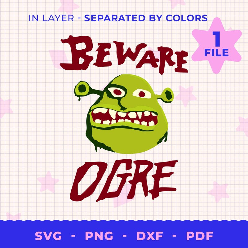 Beware Ogre Shrek Sign - Etsy