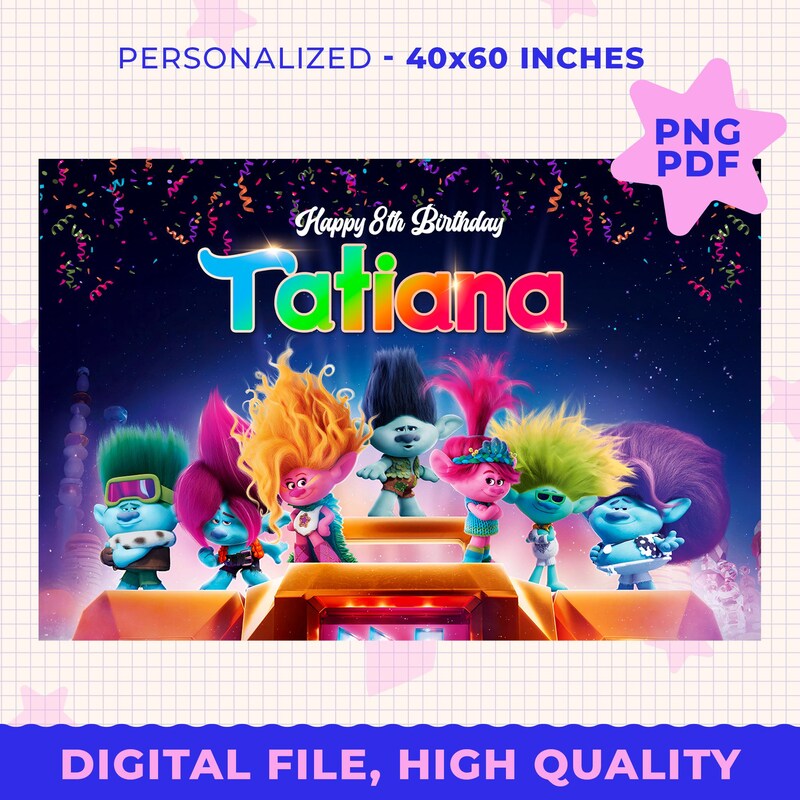 Trolls Backdrop - Etsy