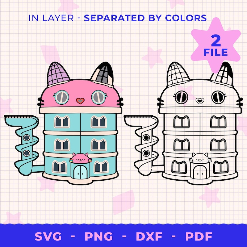 Gabby Dollhouse Svg - Etsy