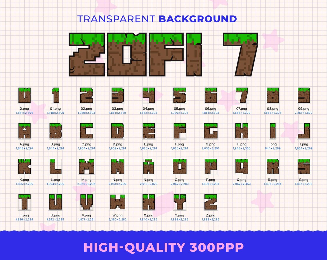 Minecraft Alphabet PNG, Minecraft Letters PNG, Gamer Alphabet & Number ...