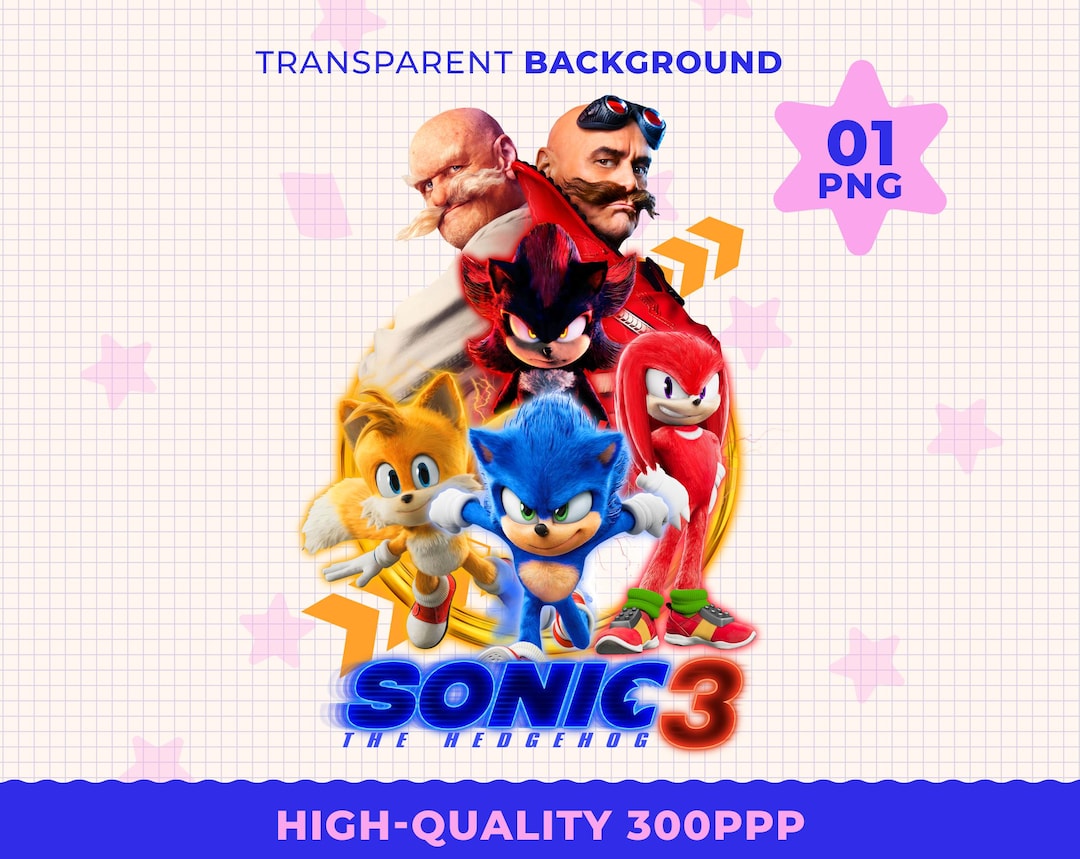 Sonic the Hedgehog 3 PNG, Sonic 3 PNG, Sonic 3 Movie Shirt, High ...