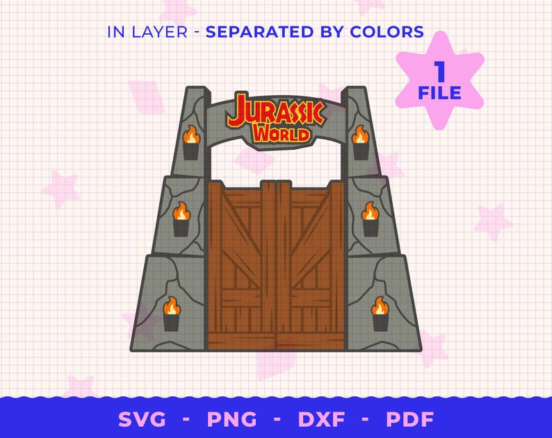 Jurassic Park Gates SVG, Jurassic World Svg , Jurassic World Entrance ...