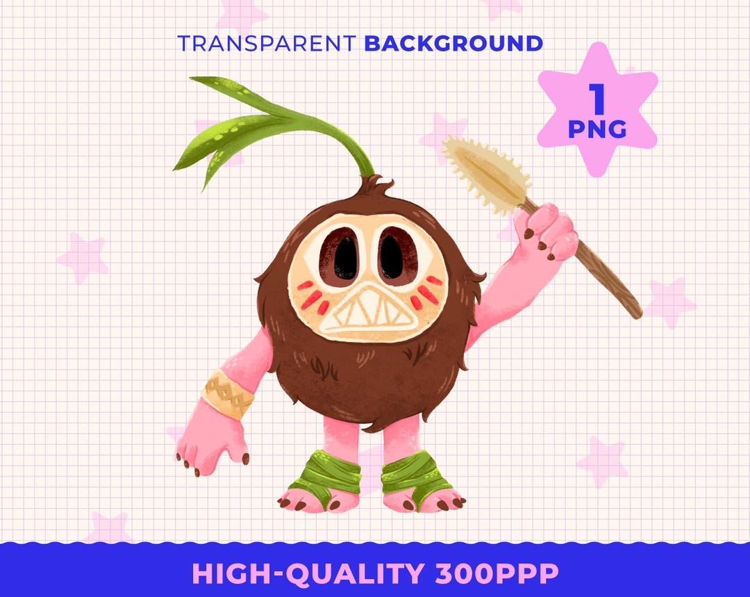 Kakamora PNG, Kakamora From Moana Hand Drawn Clipart Set, Cute Cartoon ...