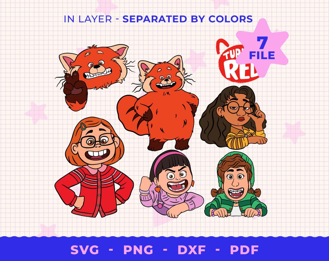 Turning Red Clipart Bundle, Svg Cut Files for Cricut / Silhouette ...