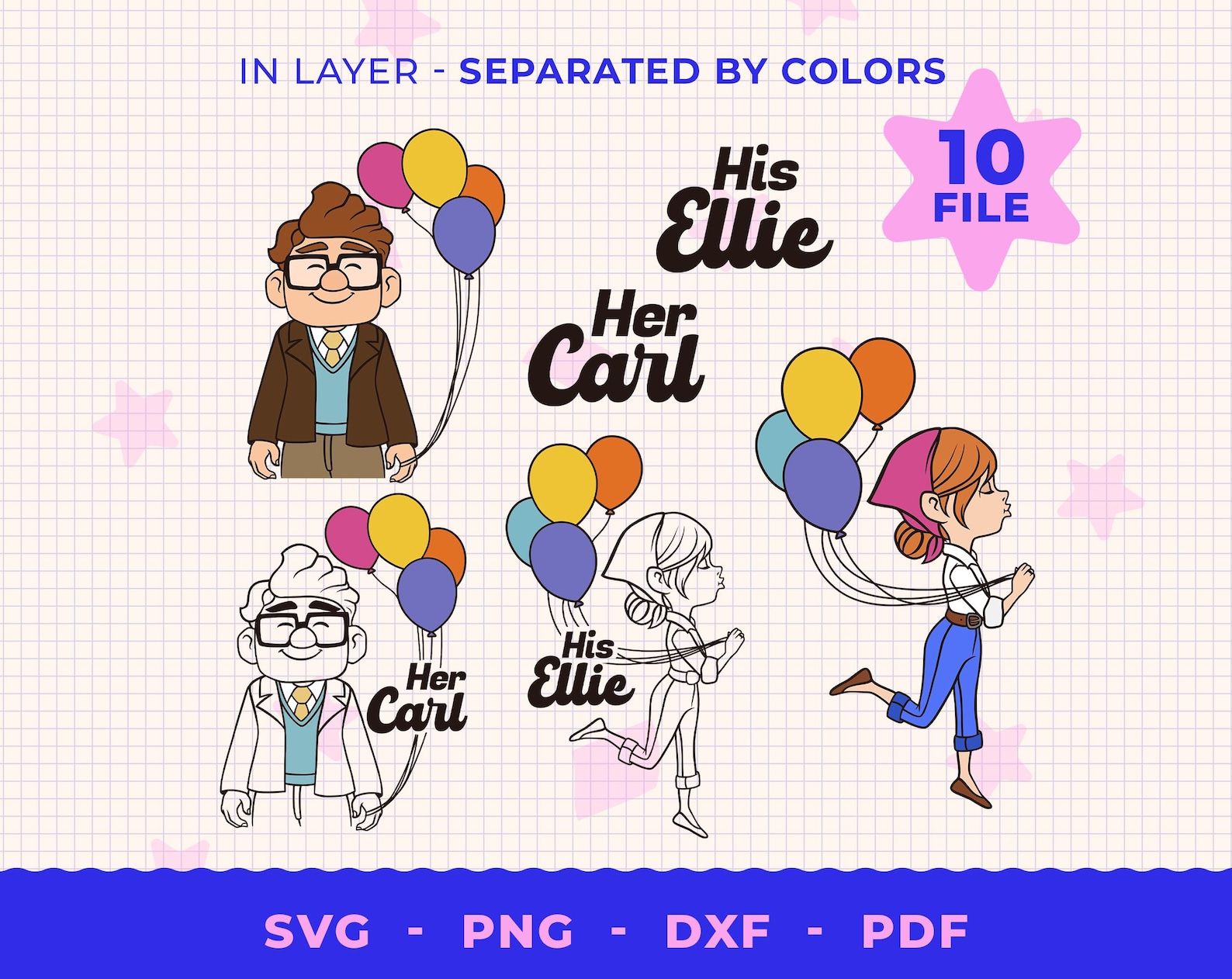 Ellie and Carl Svg, PNG, Up! Movie SVG Bundle, Valentine's Day ...
