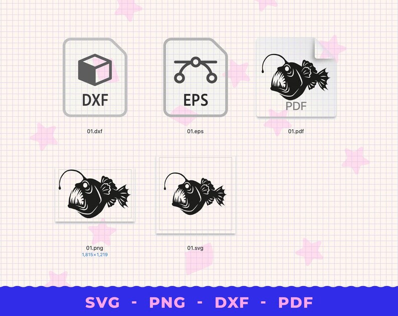 Angler Fish Svg, SVG Files for Cricut, Fish Clipart, Deep Sea SVG, Fish ...