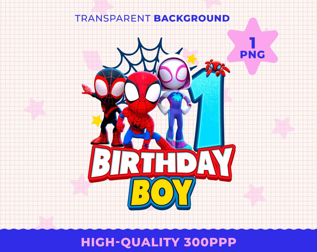 Spidey and His Amazing Friends Png 1st Birthday Girl, Superhero PNG ...