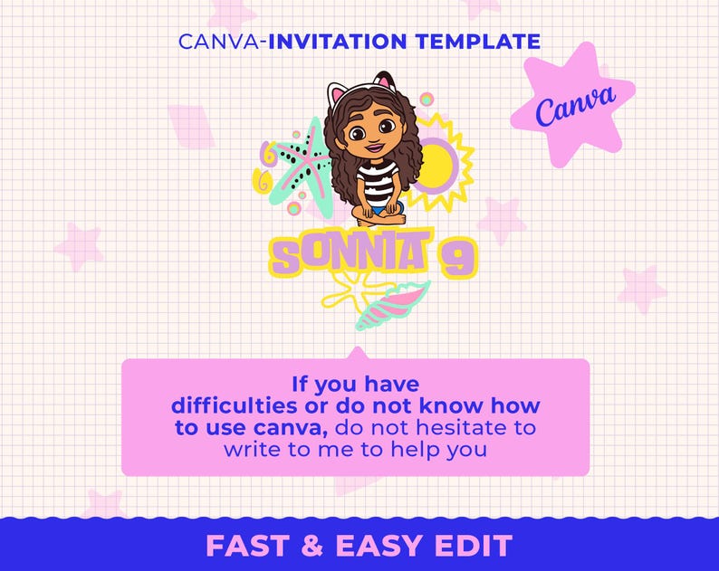Editable Gabby's Dollhouse PNG, Editable on Canva, Gabby's Dollhouse ...