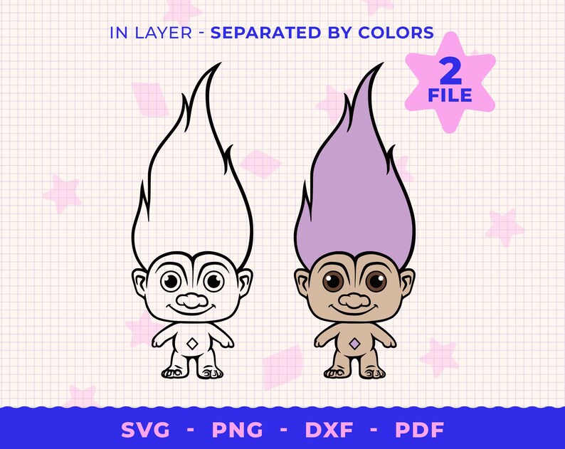 Troll Doll Vintage 90s 00s SVG Digital Download, SVG, PNG, Cricut ...