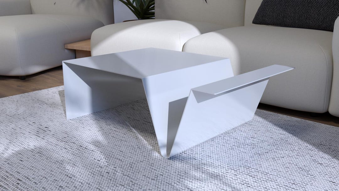 Modern Steel Coffee Table With Storage: Minimalist Industrial Design - Etsy