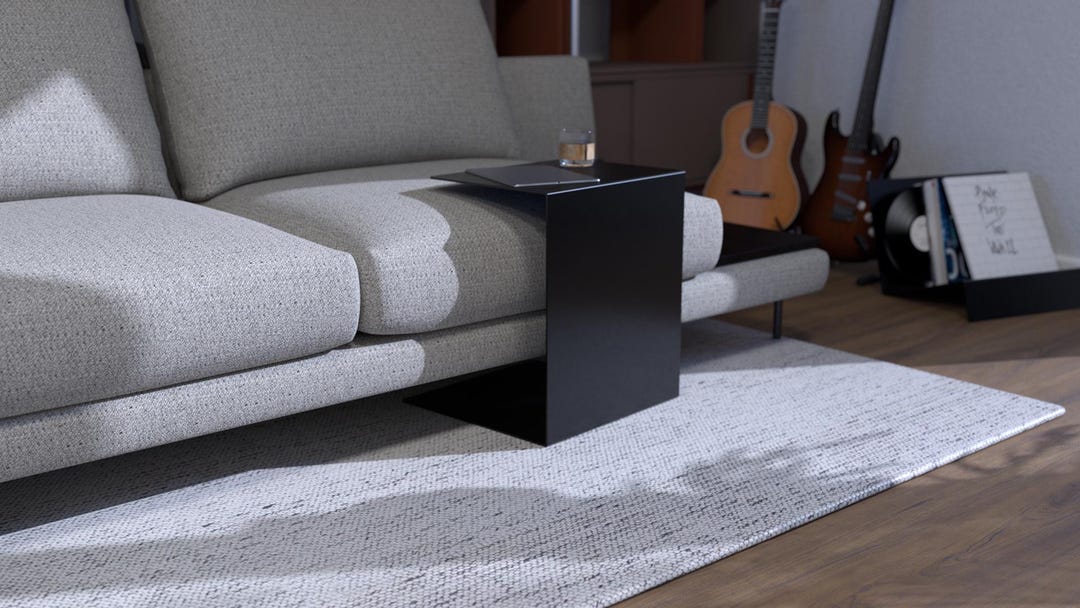 Minimalist Steel C Side Table: Modern Under Sofa End Table - Etsy