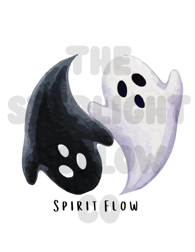 Yin Yang Ghost Print | Spooky Halloween Wall Art (instant Download) - Etsy