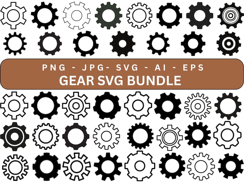 Gears SVG Bundle, Metal Gears Svg, Mechanical Cogwheel Clipart, Svg ...