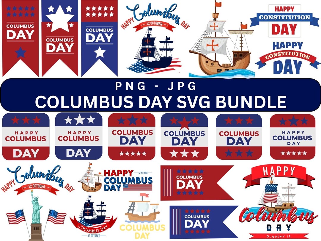 Happy Columbus Day, Ship & Adventure Cut Files, Happy Columbus Day Png ...