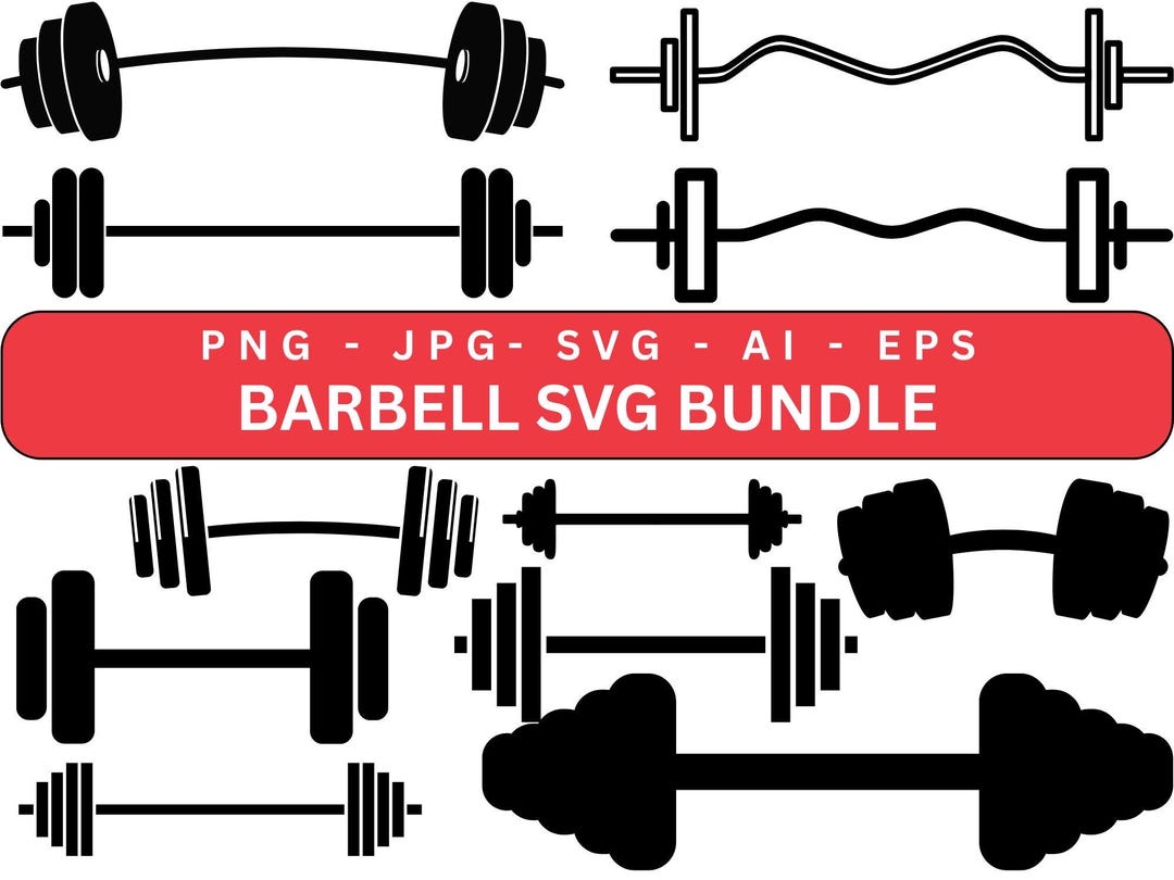 Barbell SVG Bundle, Barbell Files for Cricut, SVG Cut Files, Gym ...