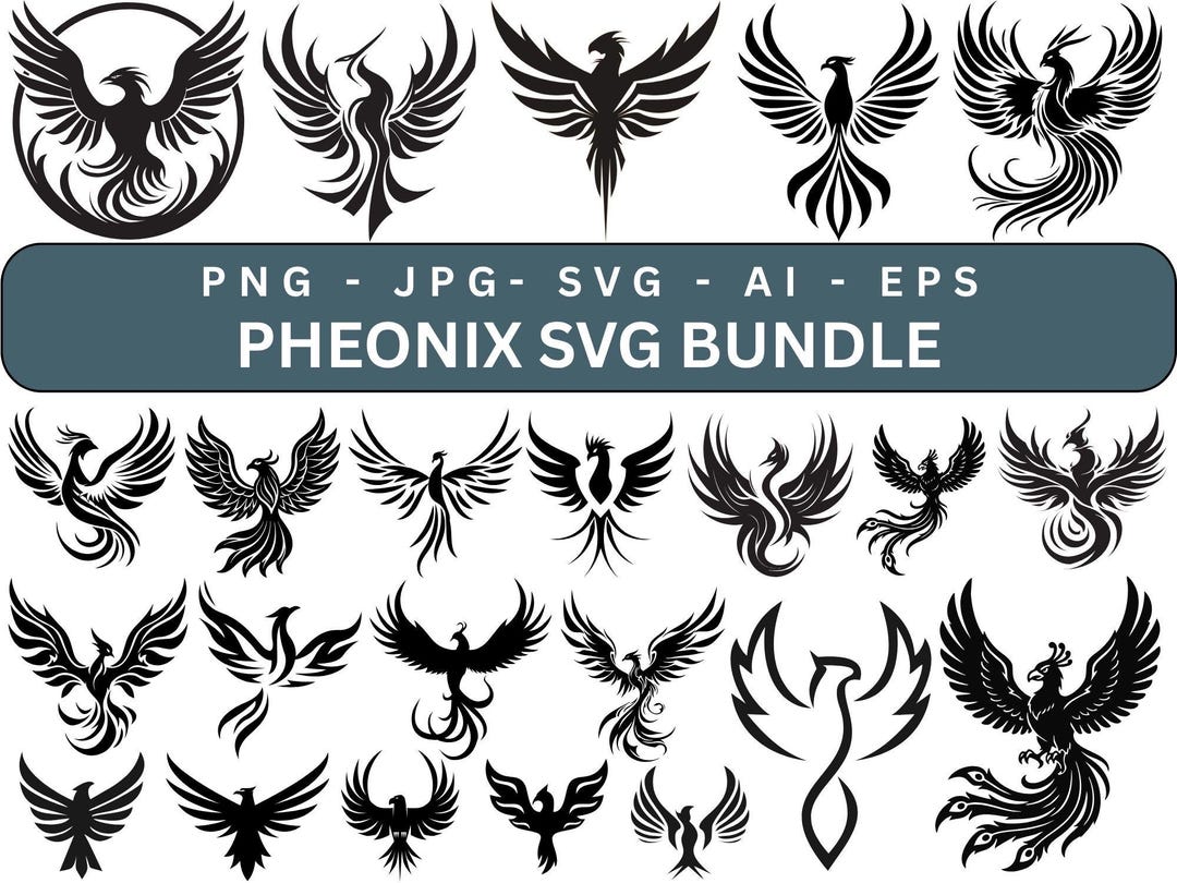 Phoenix SVG Bundle, Phoenix Clipart, Phoenix Designs, Phoenix Vector ...