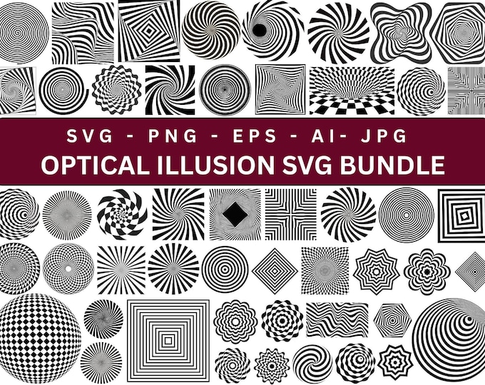 Optical Illusion Svg Bundle, Hypnosis Spiral Svg, Geometric Pattern ...