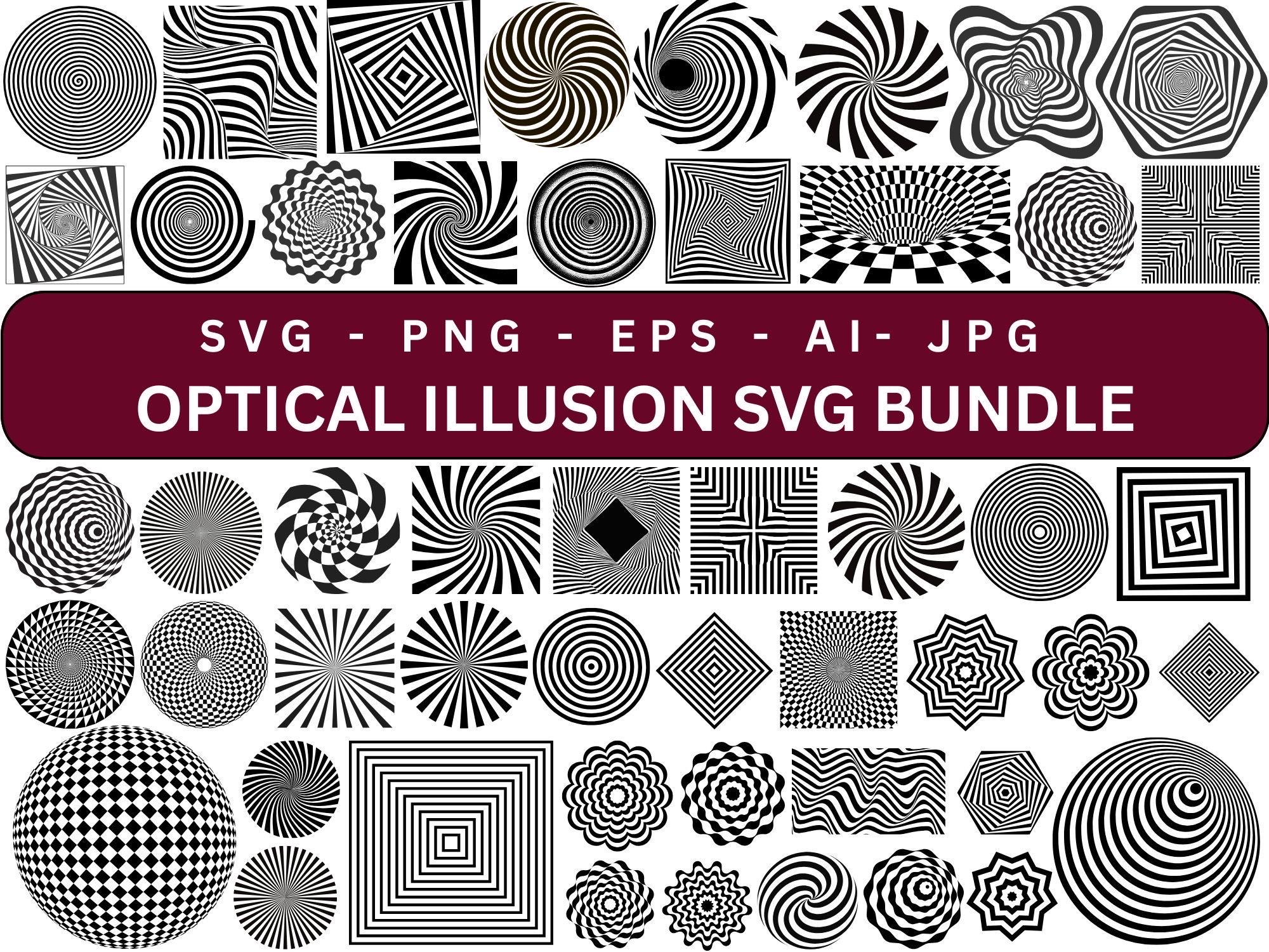 Optical Illusion SVG Bundle, Optical Illusion Clipart Jpeg, Hypnosis ...