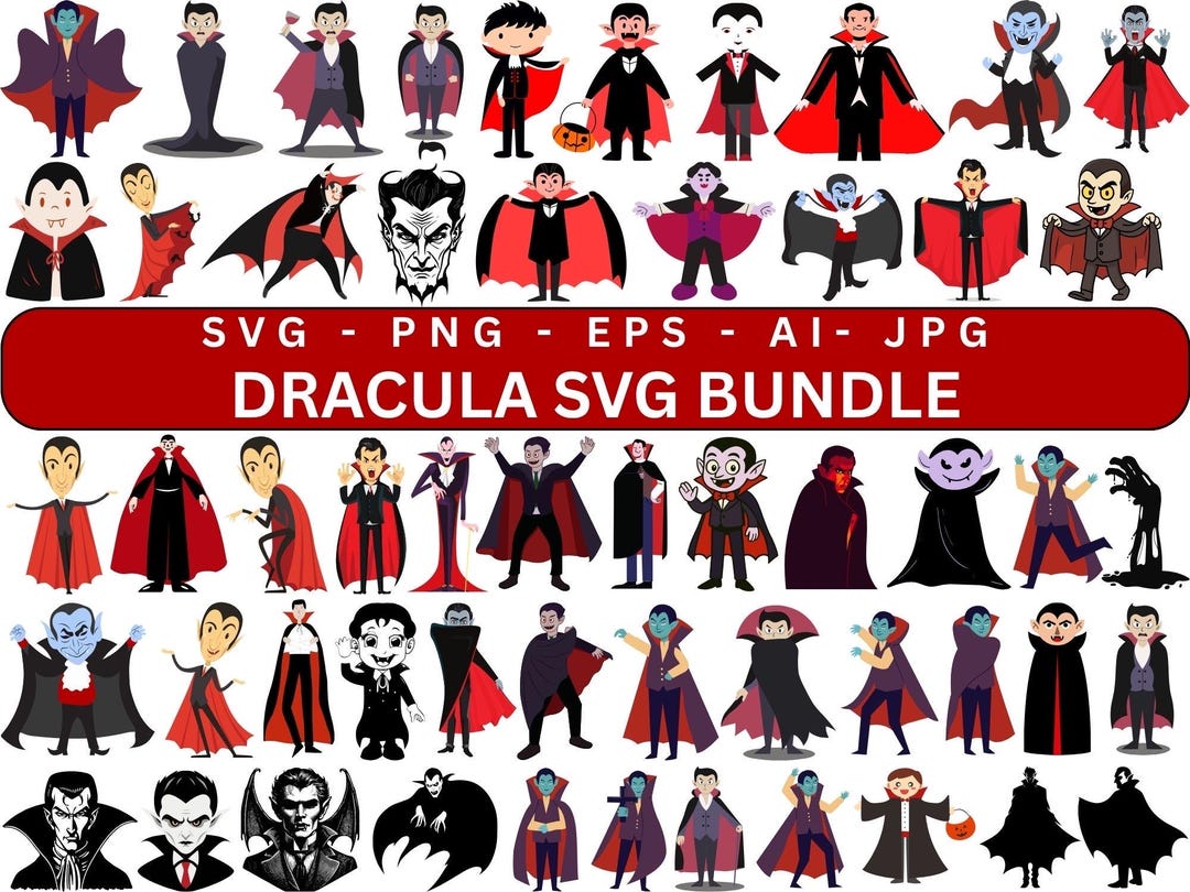 Dracula Halloween Svg Bundle, Sublimation File for Cricut, Instant ...