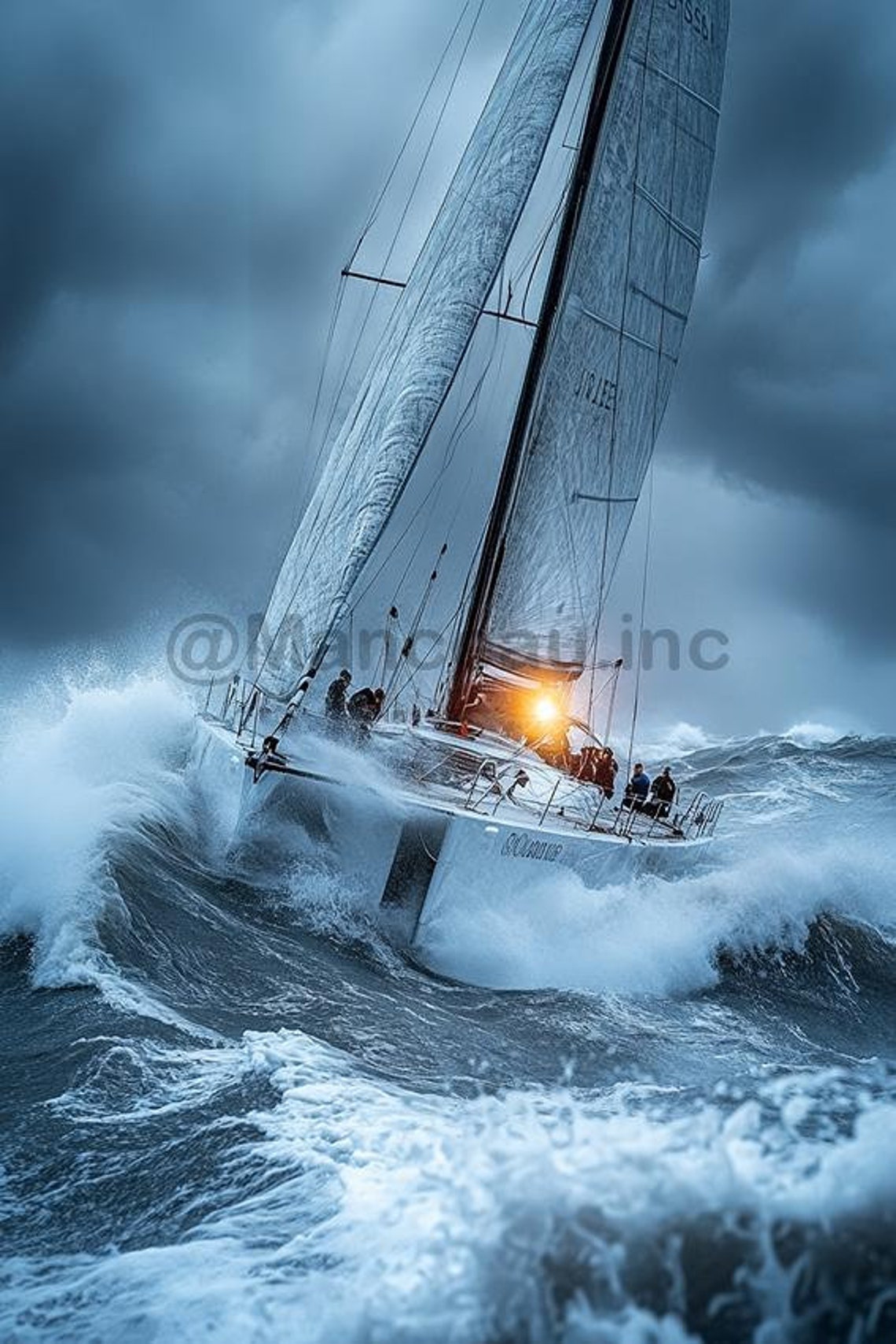 Stormy Seas Racing - Dynamic Sailboat Digital Prin - Etsy