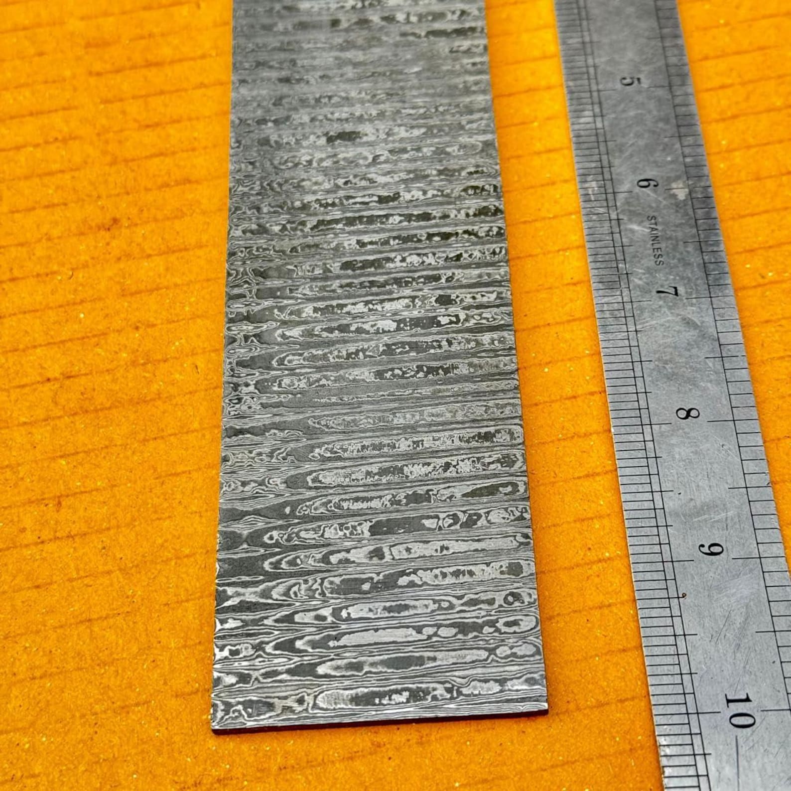 Hand Forged Twisted Damascus Steel Billet Bar (25x5 Cm) - Etsy