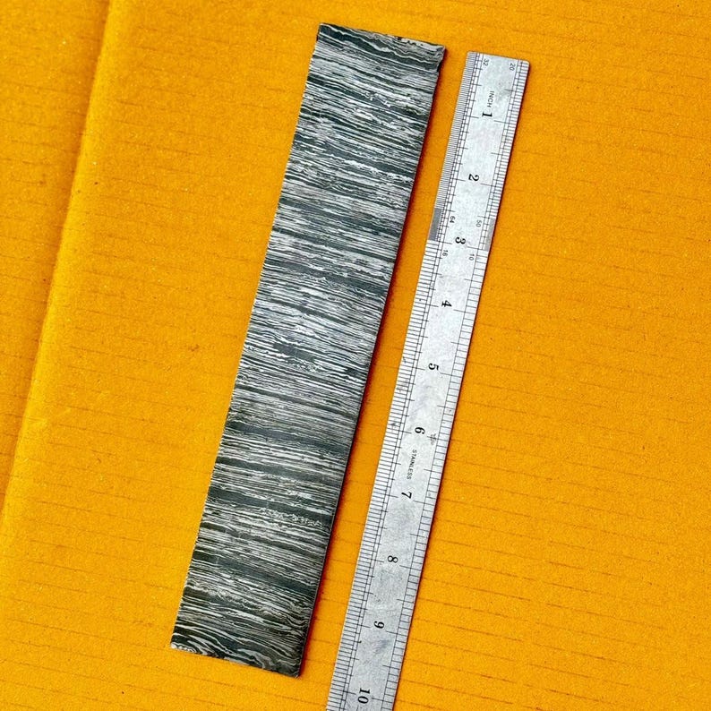 Hand Forged Twisted Damascus Steel Billet Bar (25x5 Cm) - Etsy