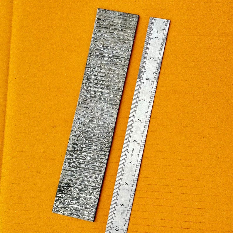 Hand Forged Twisted Damascus Steel Billet Bar (25x5 Cm) - Etsy