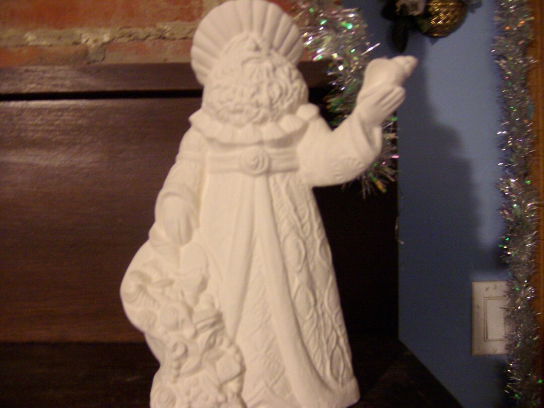 Seashell Santa in Bisque Ready for You to Paint - Etsy
