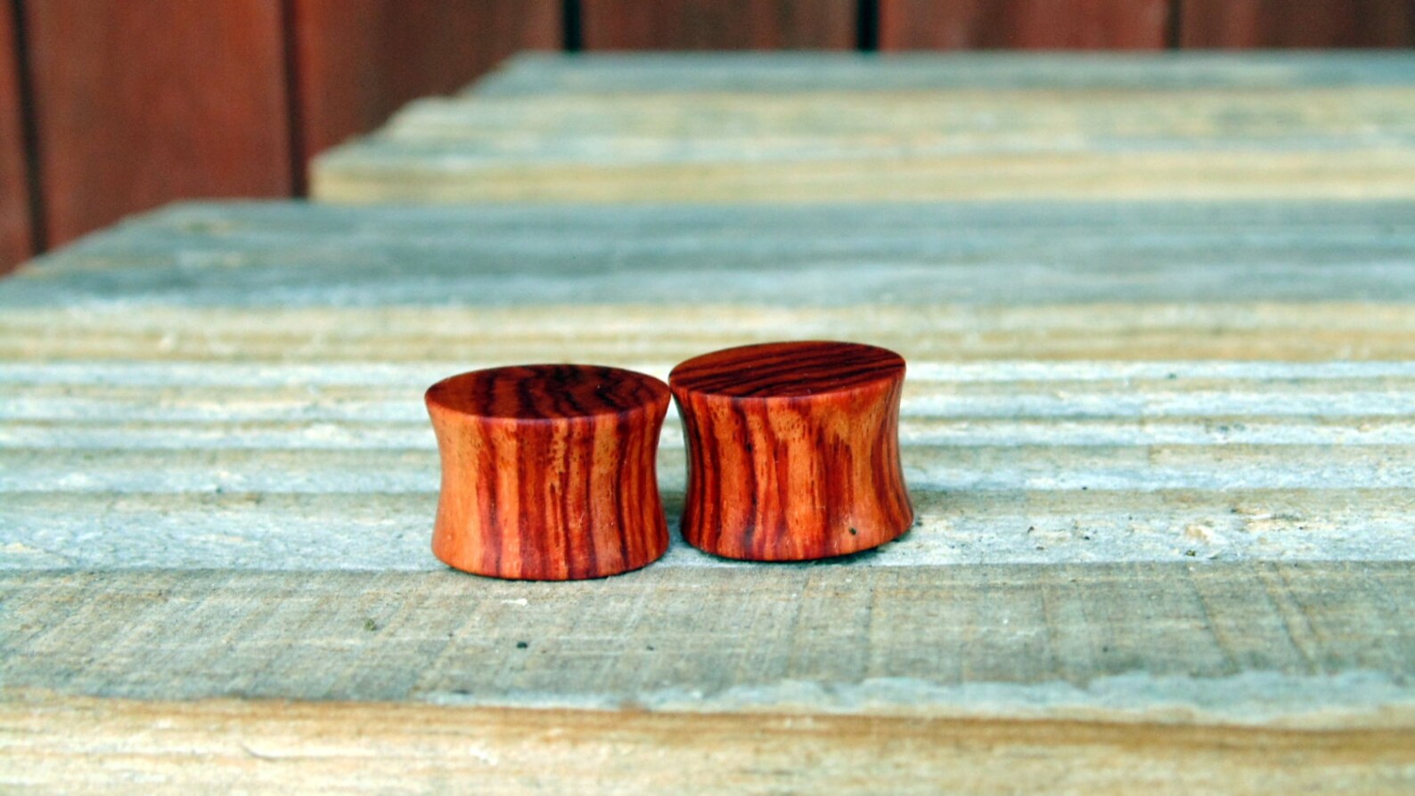 16mm Pink Tulip Wood Plugs, Organic Hand Crafted 5/8ths Inch Size Pair ...