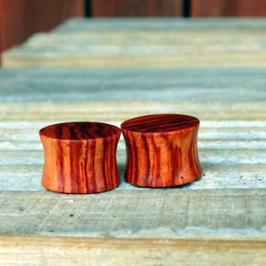 16mm Pink Tulip Wood Plugs, Organic Hand Crafted 5/8ths Inch Size Pair ...