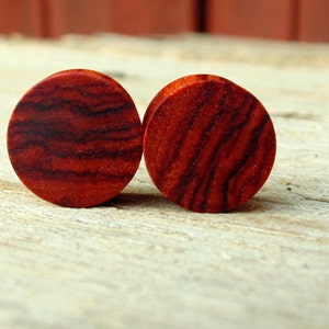 16mm Pink Tulip Wood Plugs, Organic Hand Crafted 5/8ths Inch Size Pair ...