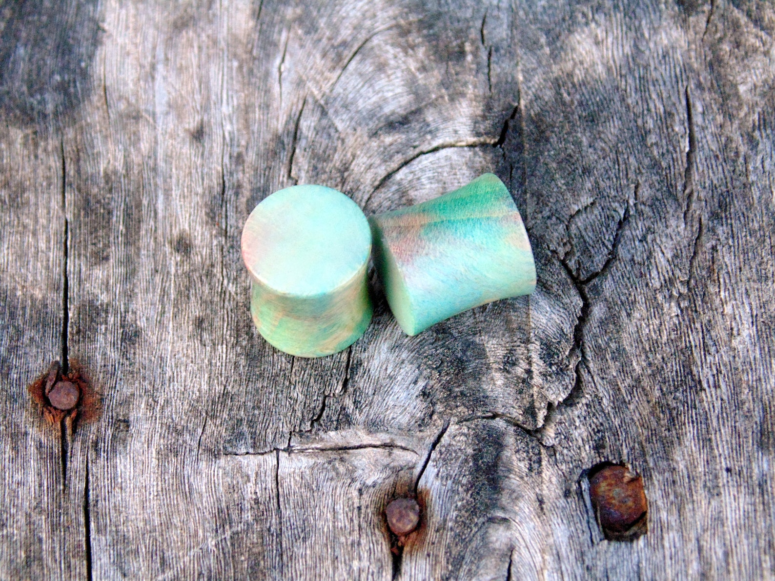 11mm pink and blue gauges 7/16ths gauge Double Dyed | Etsy