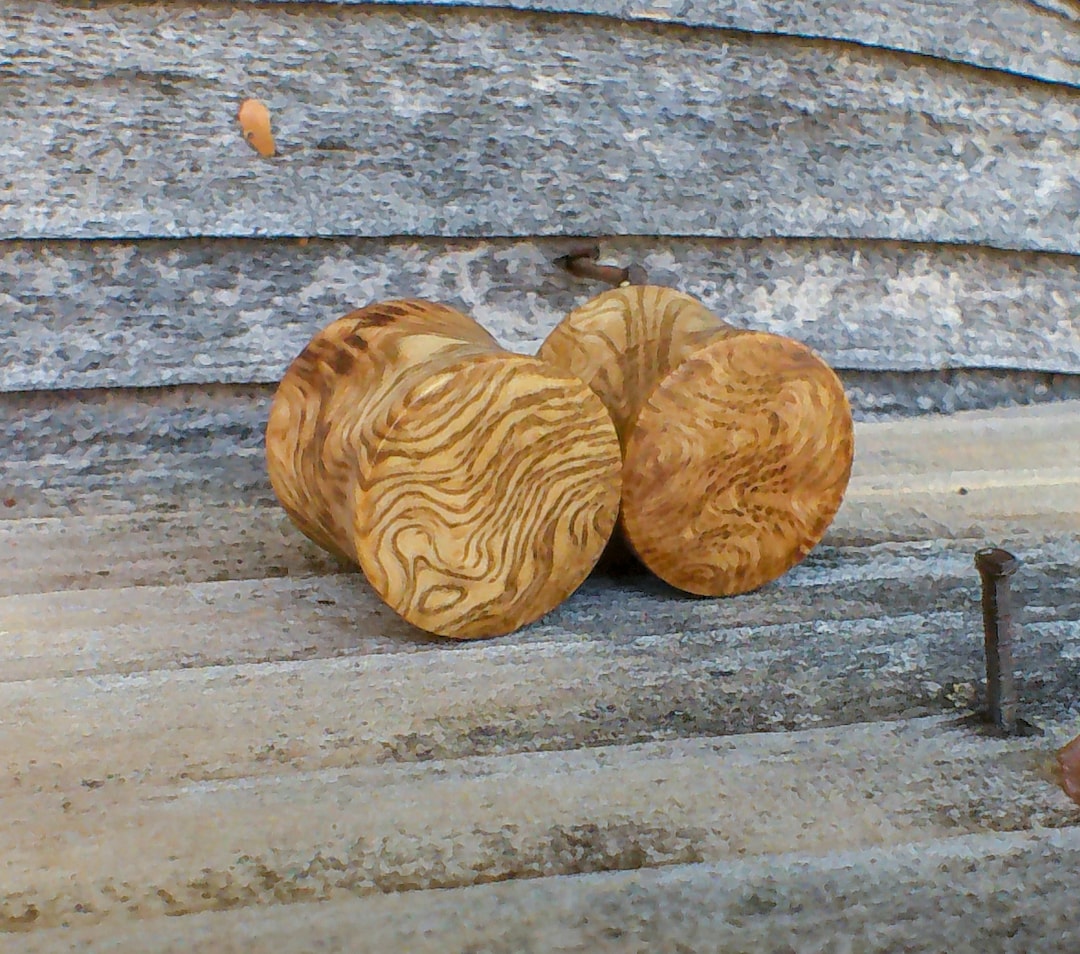 14mm Beautiful Spaghetti Oak Burl Wood, 9/16 Gauge, Hand Turned Organic ...