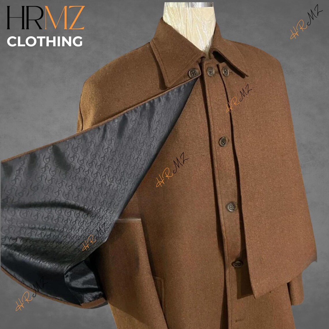 Men’s Brown Wool Inverness Cape Coat – Vintage Overcoat - Custom ...