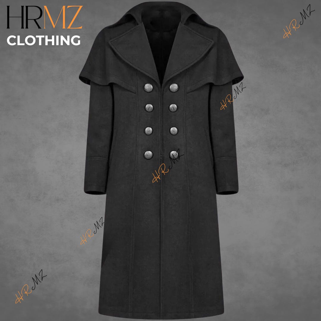Men’s Steampunk Coachman’s Coat – Custom Tailored Black Victorian ...