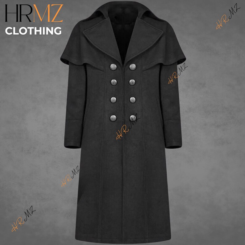 Men’s Steampunk Coachman’s Coat – Custom Tailored Black Victorian ...