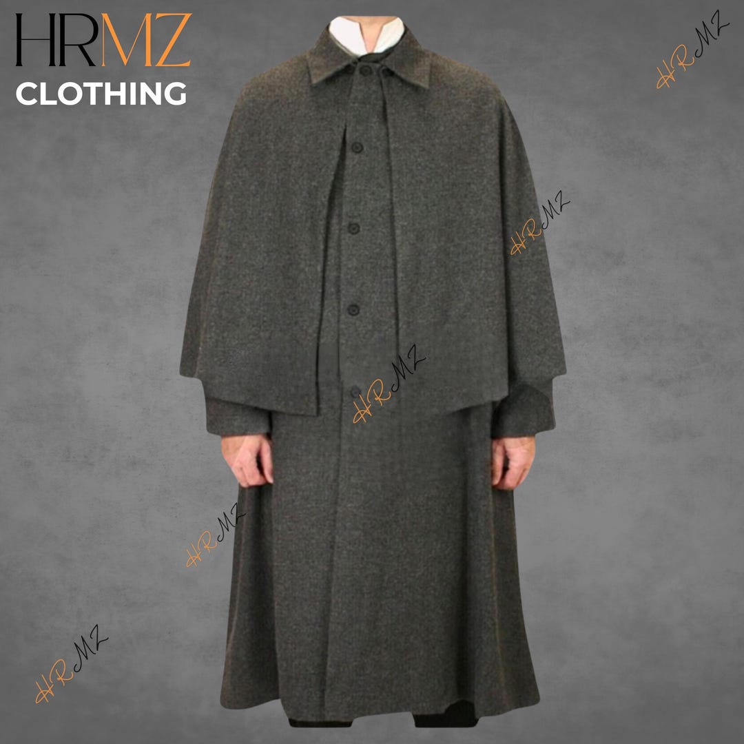 Brand New Inverness/ulster Overcoat – Custom Tailored Men’s Dark Grey ...