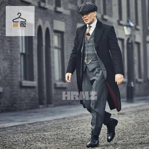 Men's 3-piece Suit - Classic Peaky Blinders Tweed Herringbone ...
