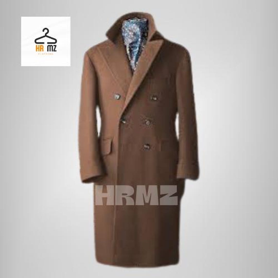 Men's Double-breasted Long Overcoat | Tailored Fit for Business ...