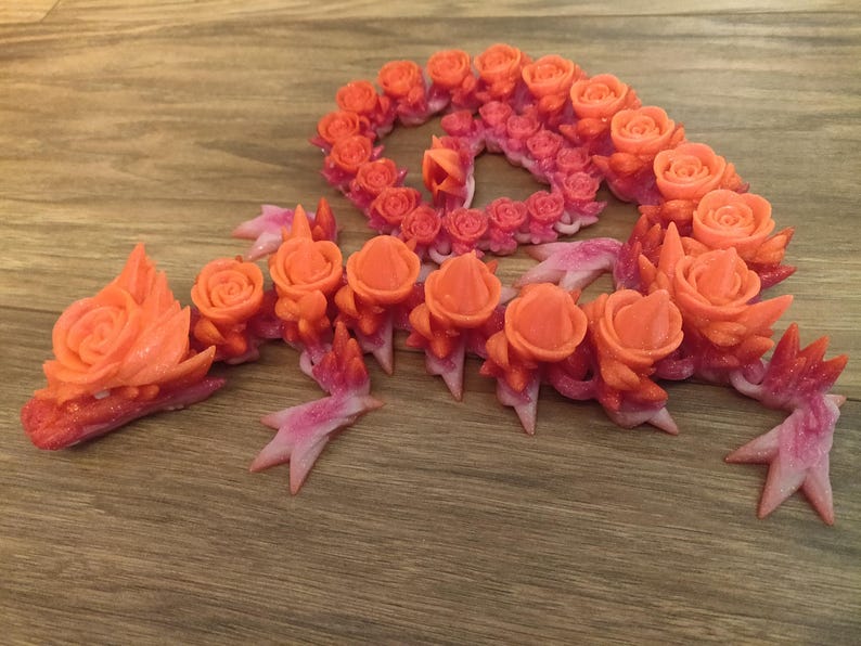 Articulated Rose Dragon Fidget Figurine: 3D Printed - Etsy
