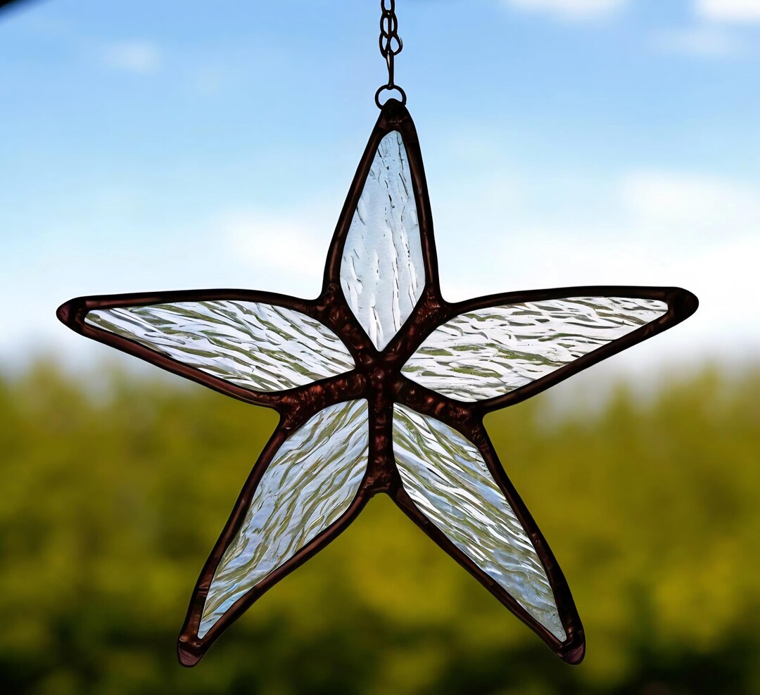 Stained Glass Starfish Suncatcher – Ocean-inspired Sea Star Window ...