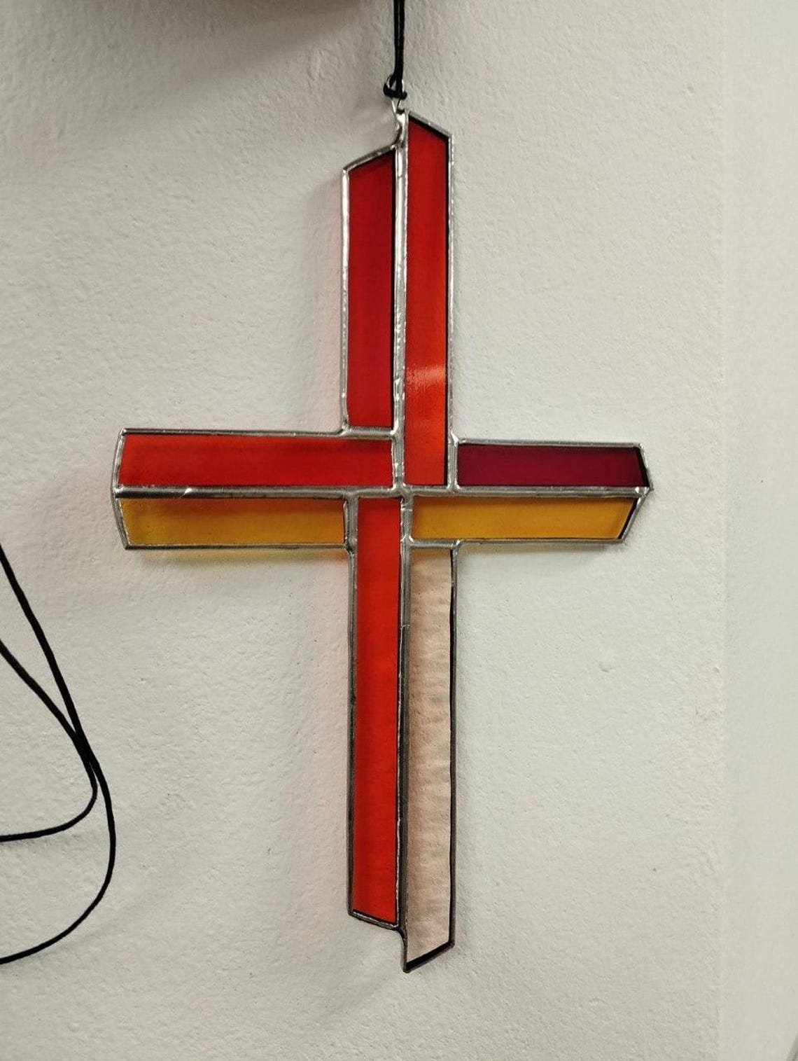 Handmade Stained Glass Cross: Christian Religious Home Decor - Etsy