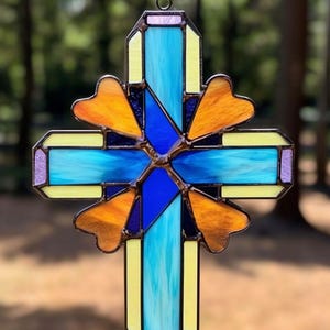 Handmade Stained Glass Cross: Christian Religious Home Decor - Etsy