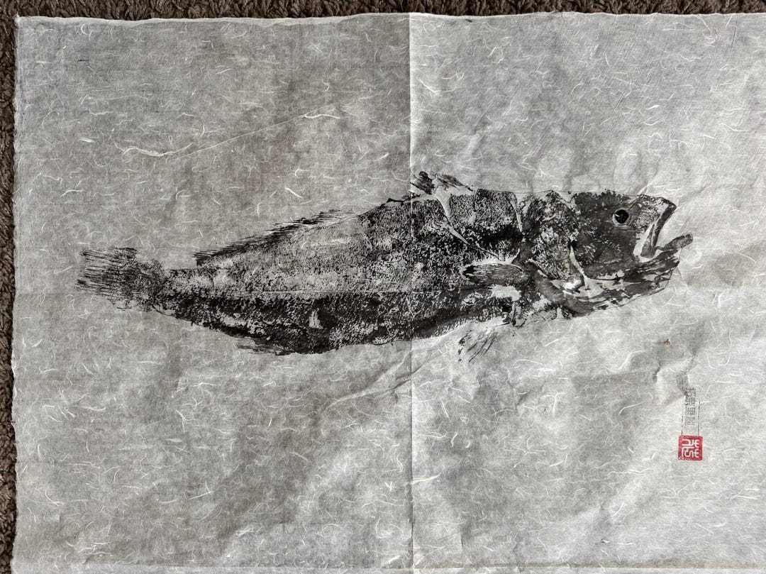 Gyotaku Fish Print – Corvina, Japanese Impression Art - Etsy