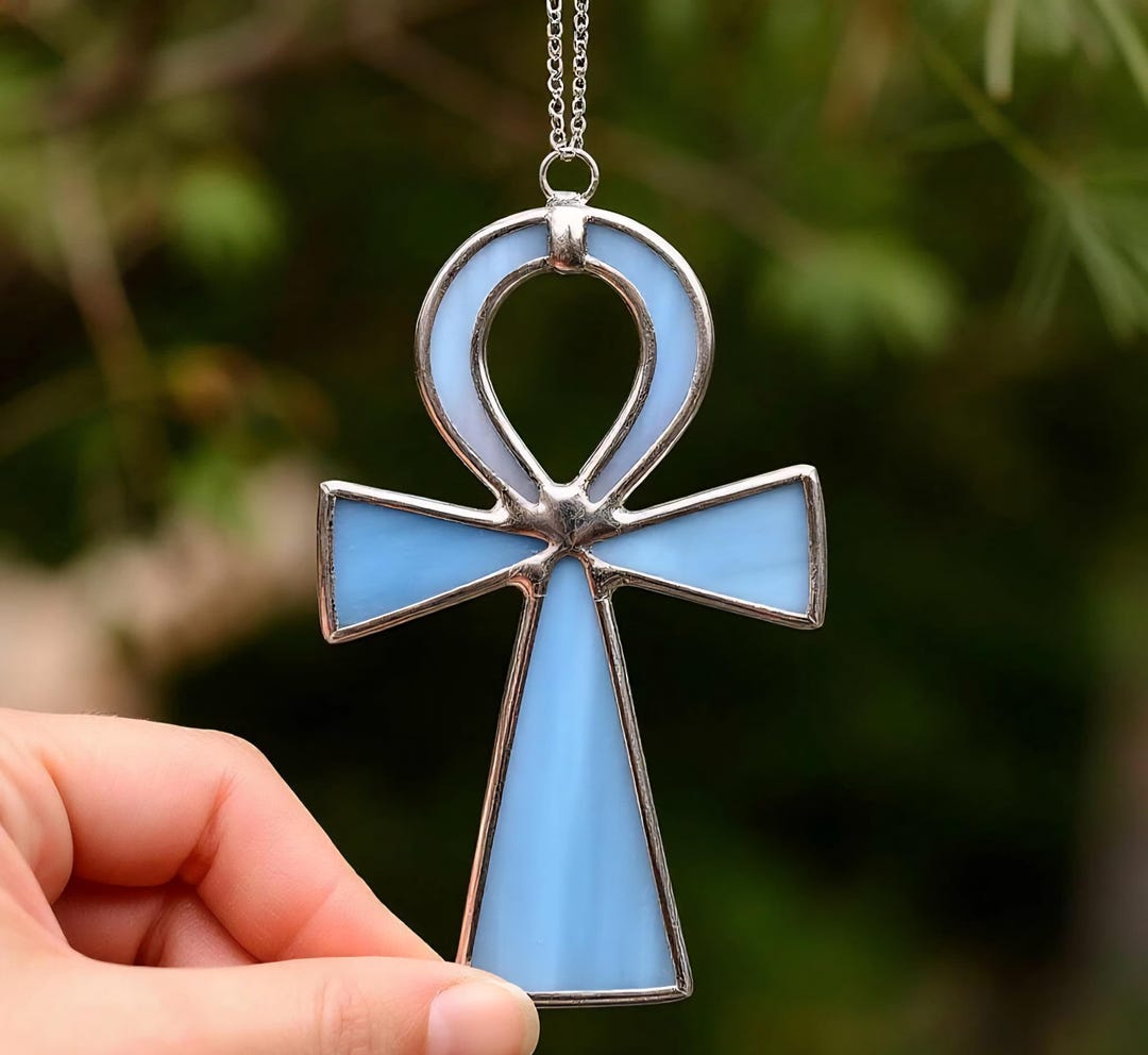 Stained Glass Ankh Suncatcher - Egyptian Symbol of Life - Handmade ...